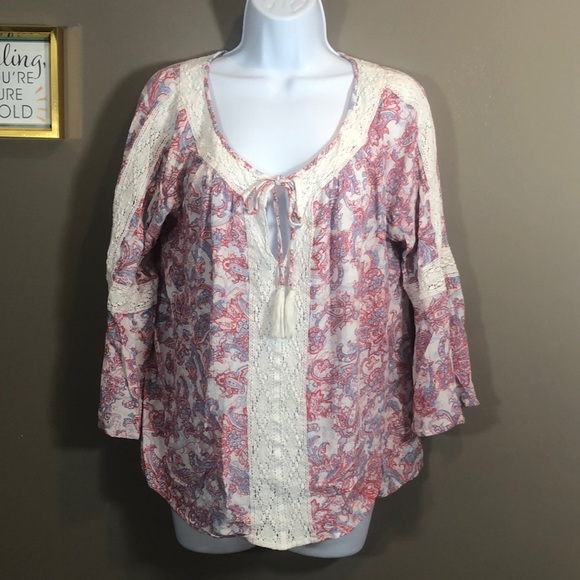 Jessica Simpson | Tops | Jessica Simpson Alaya Paisley Print Crocheted ...
